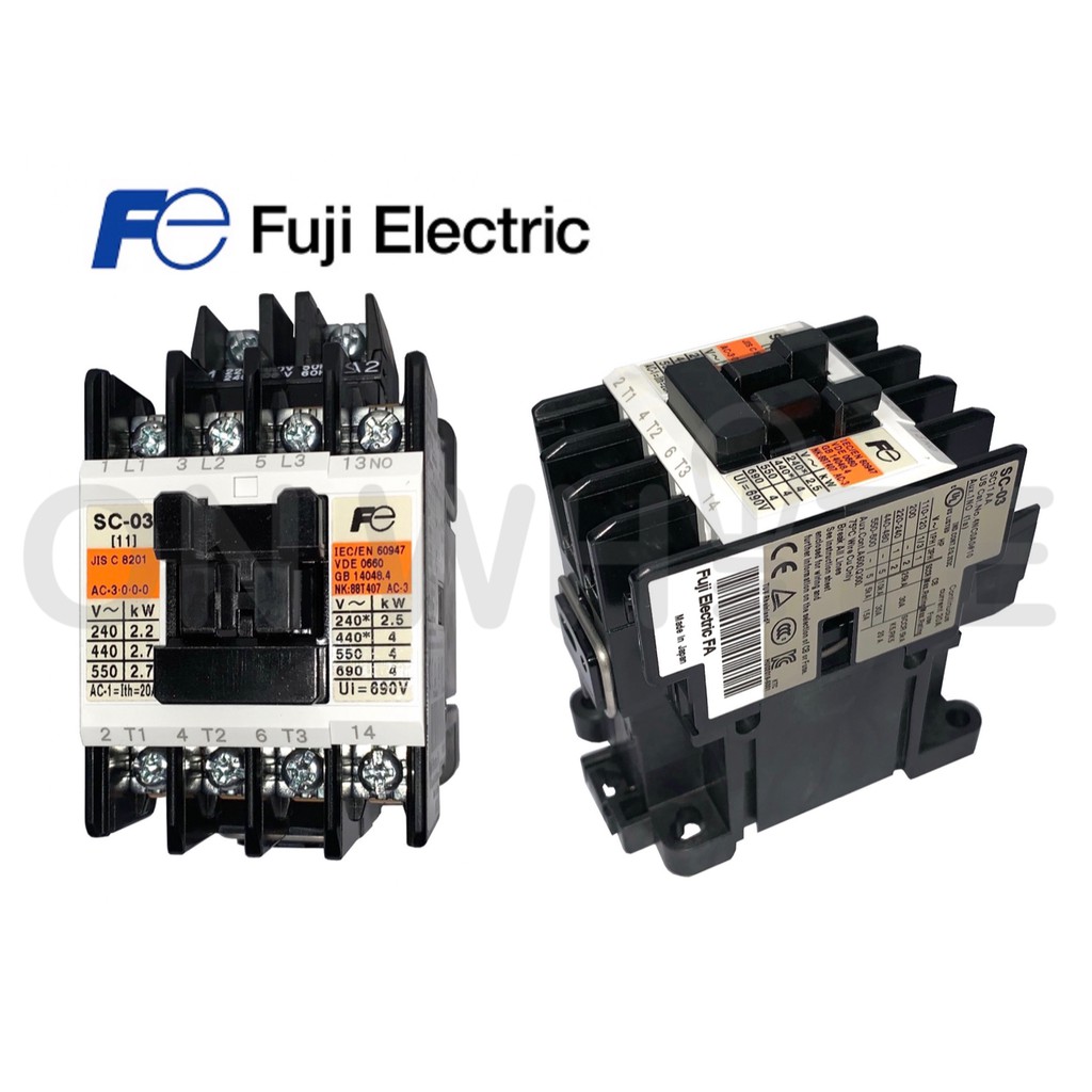 FUJI SC-03 / SC-0 / SC-05 / SC-5-1 Magnetic Contactor 220-240V / 415V / 110V [AC1 20AMPS/ AC3 ...