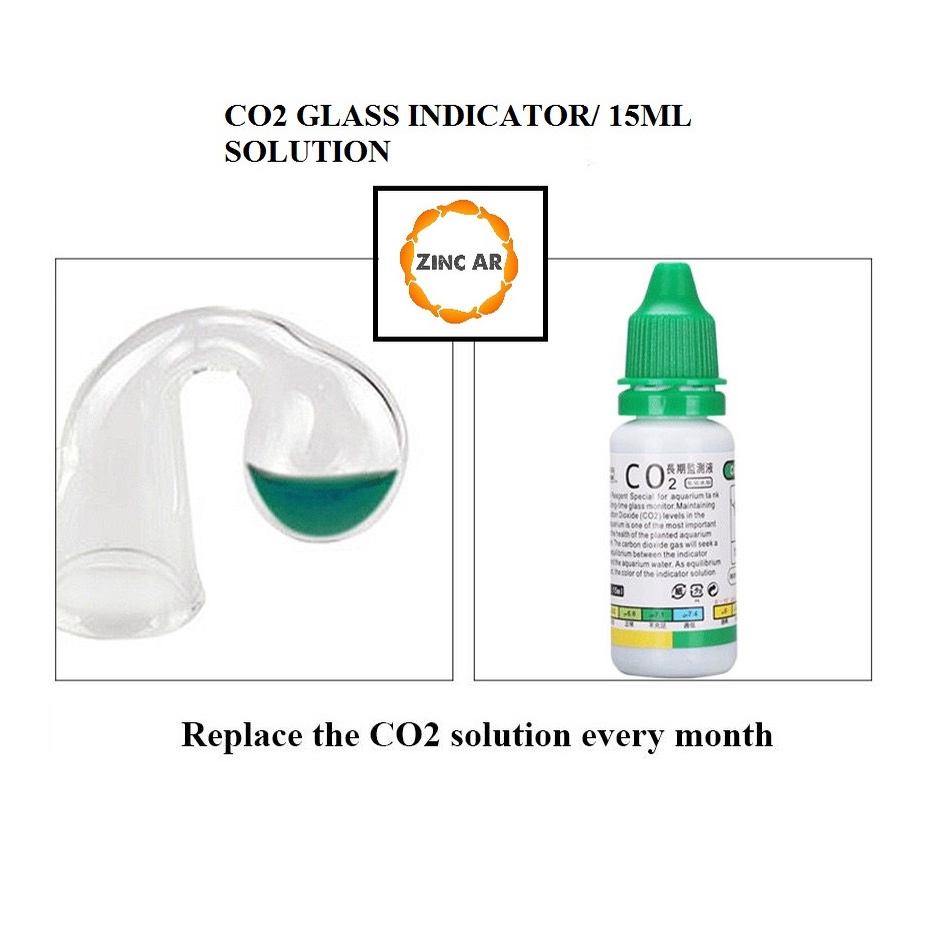 CO2 Glass Drop Checker CO2 Indicator for Aquarium Fish Shrimp Plant ...