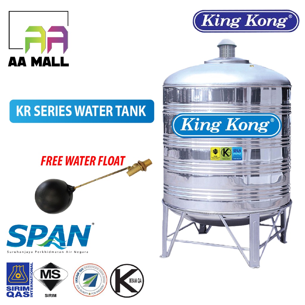 King Kong Stainless Steel Water Tank VERTICAL ROUND BOTTOM TANK WITH ...