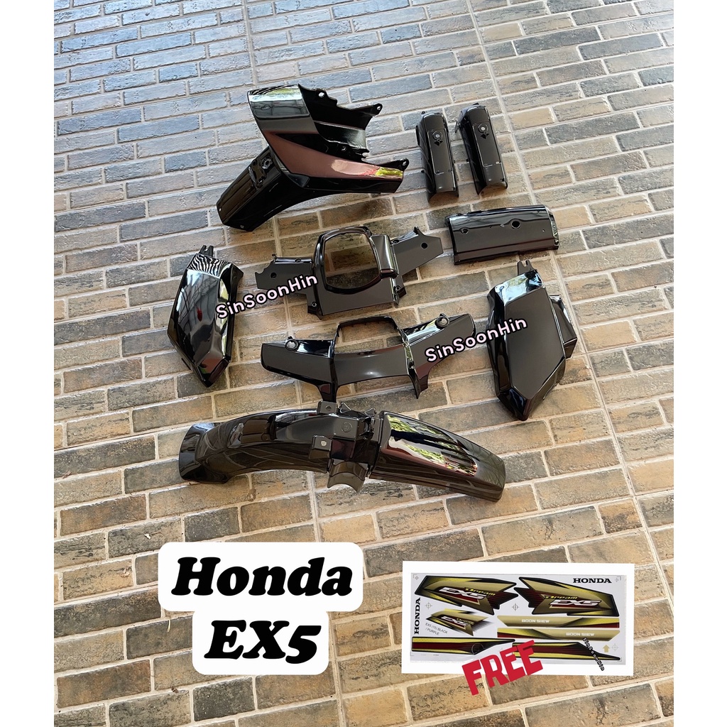 Honda EX5 DREAM EX5 HIGH POWER BLACK FULL Body Cover Set [ FREE STRIPE ...