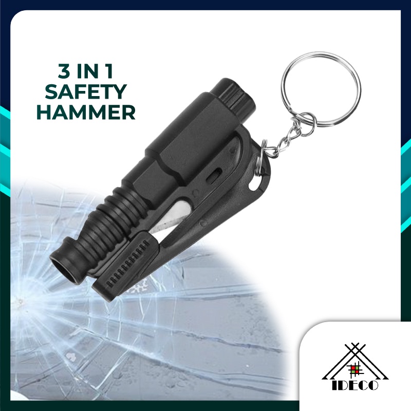iDECO Safety Hammer Emergency Tool Seat Belt Cutter Multi Car Emergency ...