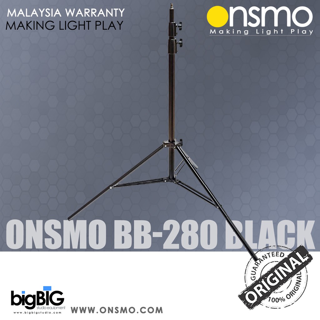 Onsmo BB-280 Black 2.8m/9ft Studio Light Stand with 1/4 Screw for ...