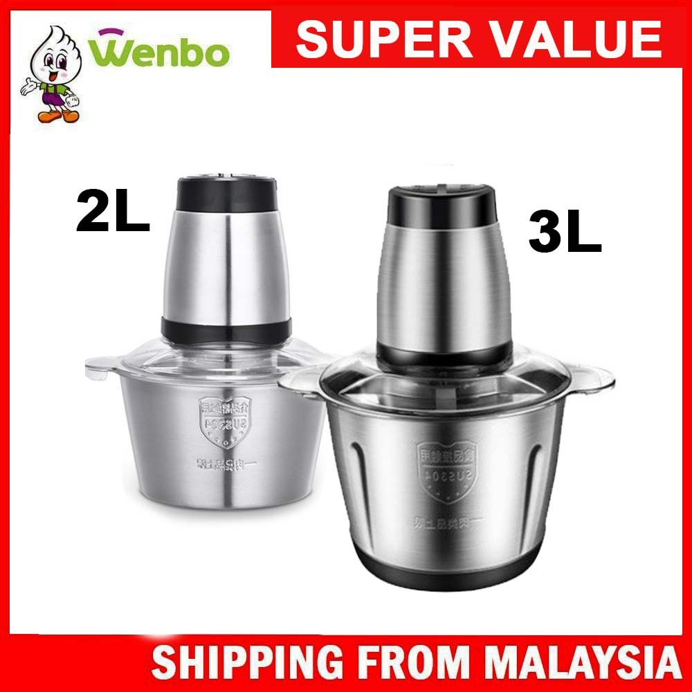Wenbo Stainless Steel Mini Mixer & Blender 2L 3L Pengisar Daging Food ...
