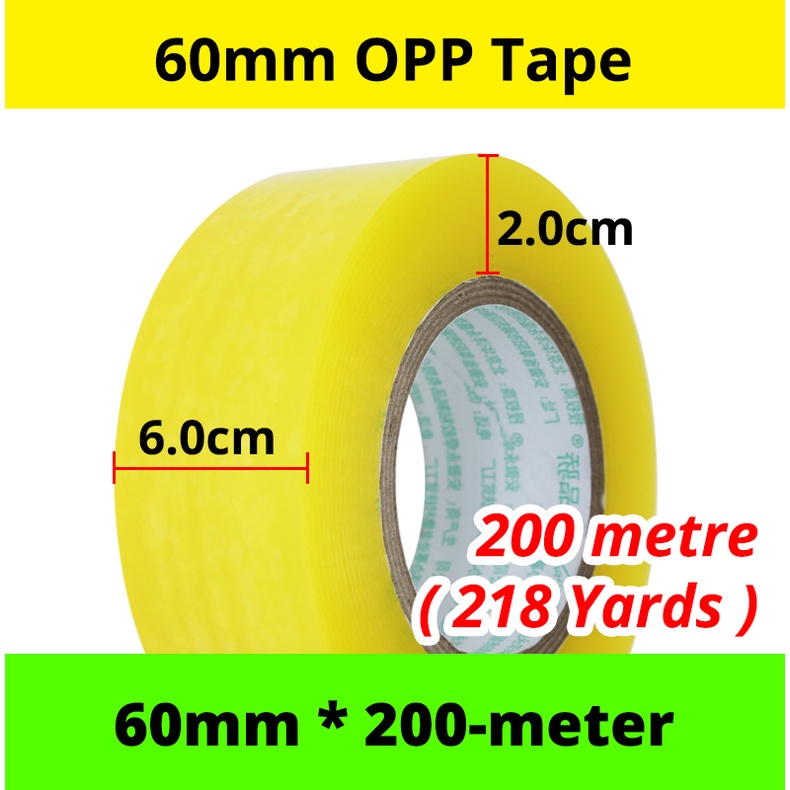 Thick OPP Tape 60mm OPP Tape Clear 6cm x 200 meter Transparent BOPP ...