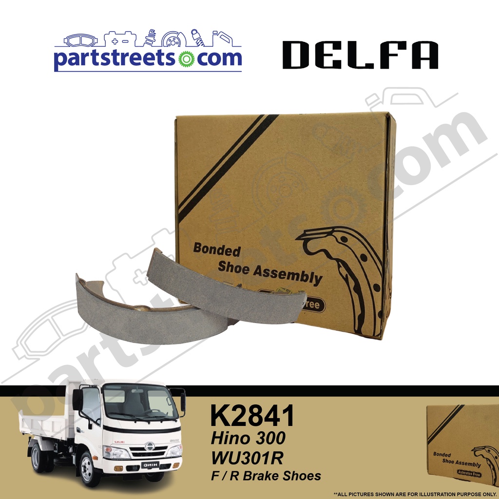 DELFA F/R Brake Shoe - Hino 300 WU301R - K2841 (1 set) | Shopee Malaysia