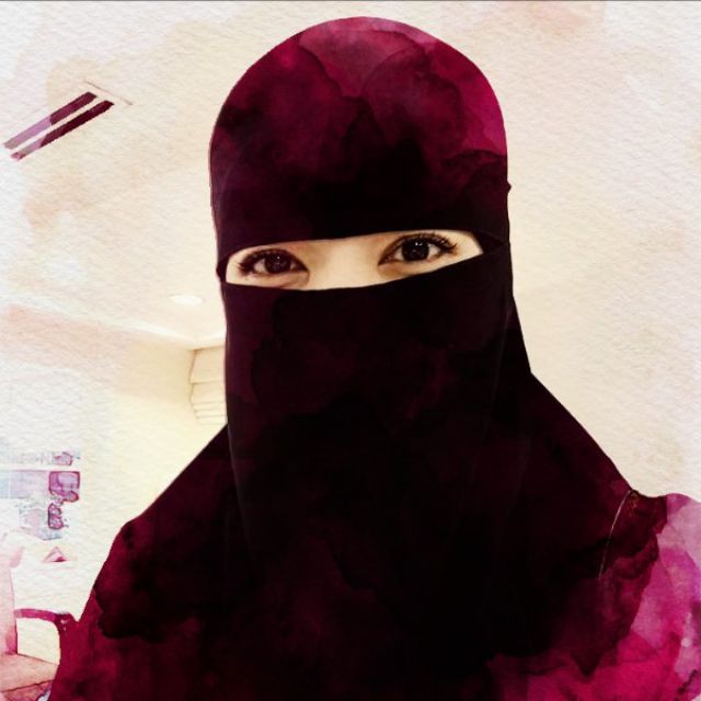 🎉 Niqab Ninja Purdah half Black Chiffon petak Curve labuh Muslimah ...