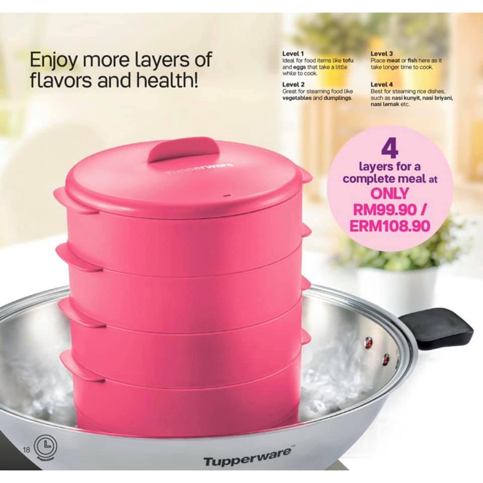 Tupperware : Steam It with Gift Box (4 layers) | Shopee Malaysia