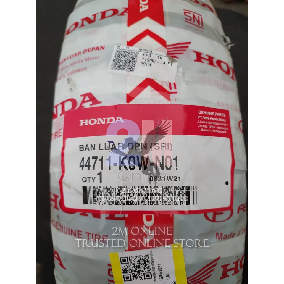 Mdr Front Tire ADV 150 Tubeless 110-80-14 Ori AHM 44711-K0W-N01 ...