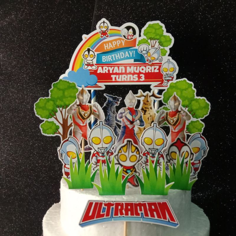 Ultraman Cake Topper 2 in 1 (Cake Topper + Sticker) | Shopee Malaysia