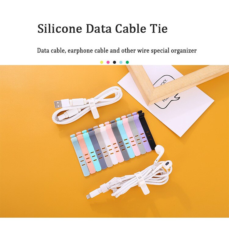 Hadiah Reusable USB Cable Strap Winder Soft Wire Management Earphone ...