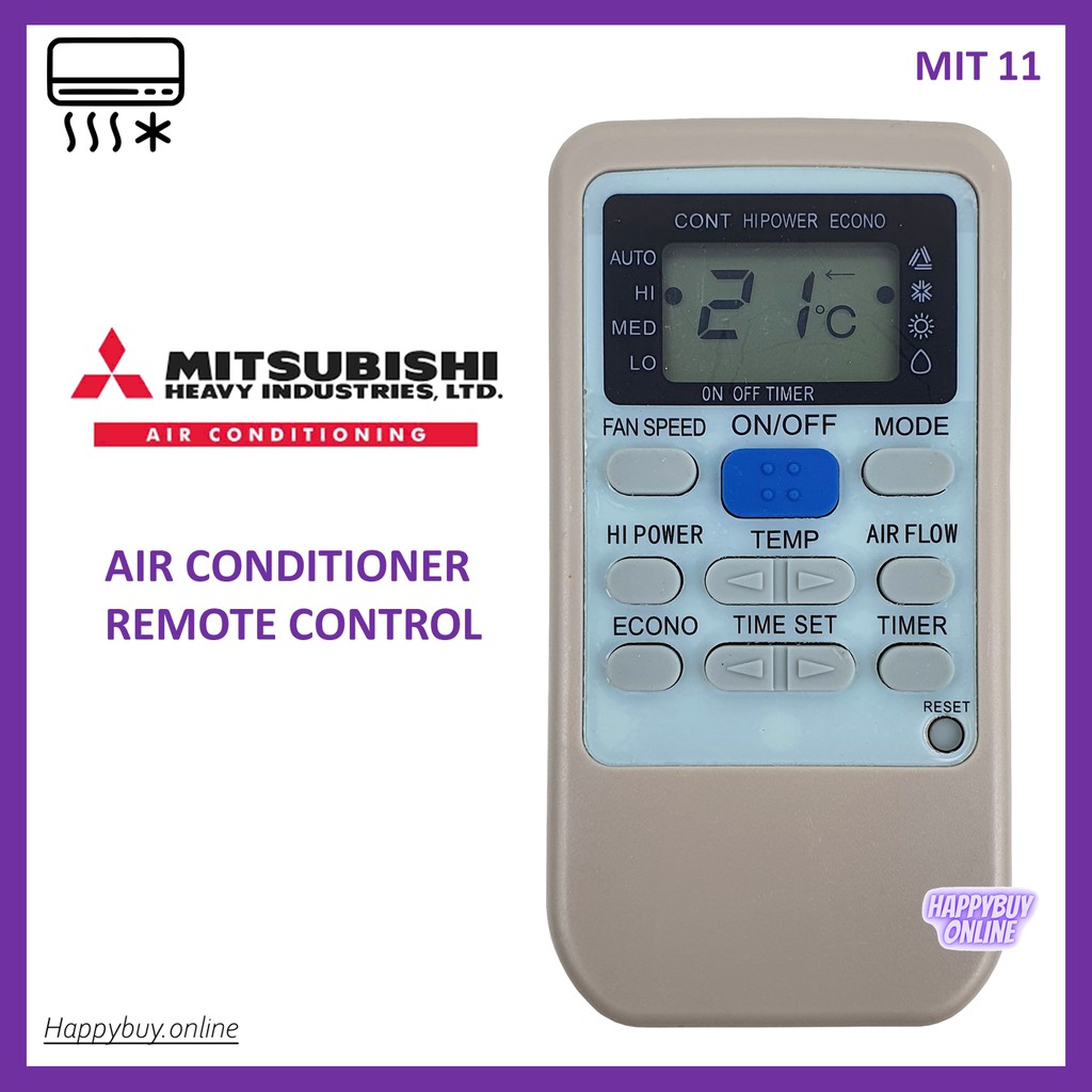 Mitsubishi Air Conditioner Remote Control (MIT -11) Mitsubishi ...