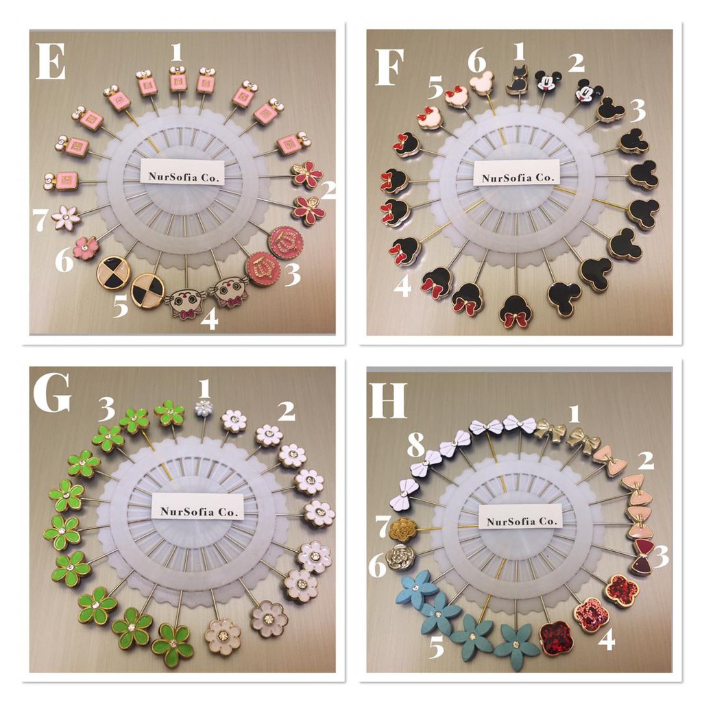 Pin Tudung Design E F G H / Keronsang Bahu Ring tudung / Cincin tudung ...