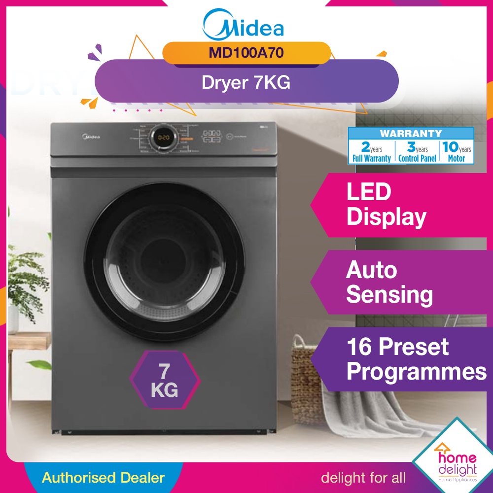 Midea Dryer 7KG [ MD-7388 / MD7388 ] Khind Dryer 8KG CD819 | Shopee ...