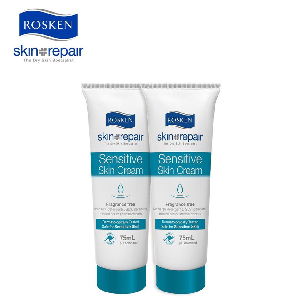 Rosken Krim Kulit Sensitif (75ml x 2) | Rosken Skin Repair Sensitive ...