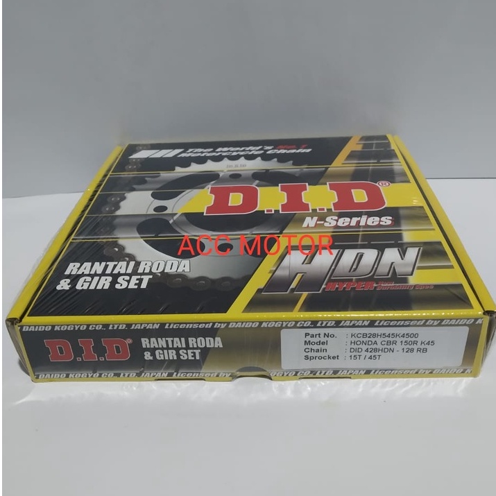Gear Set And Chain Wheel Honda CBR CB 150R - DID 428 HDN K45 4 Hole | Shopee Malaysia