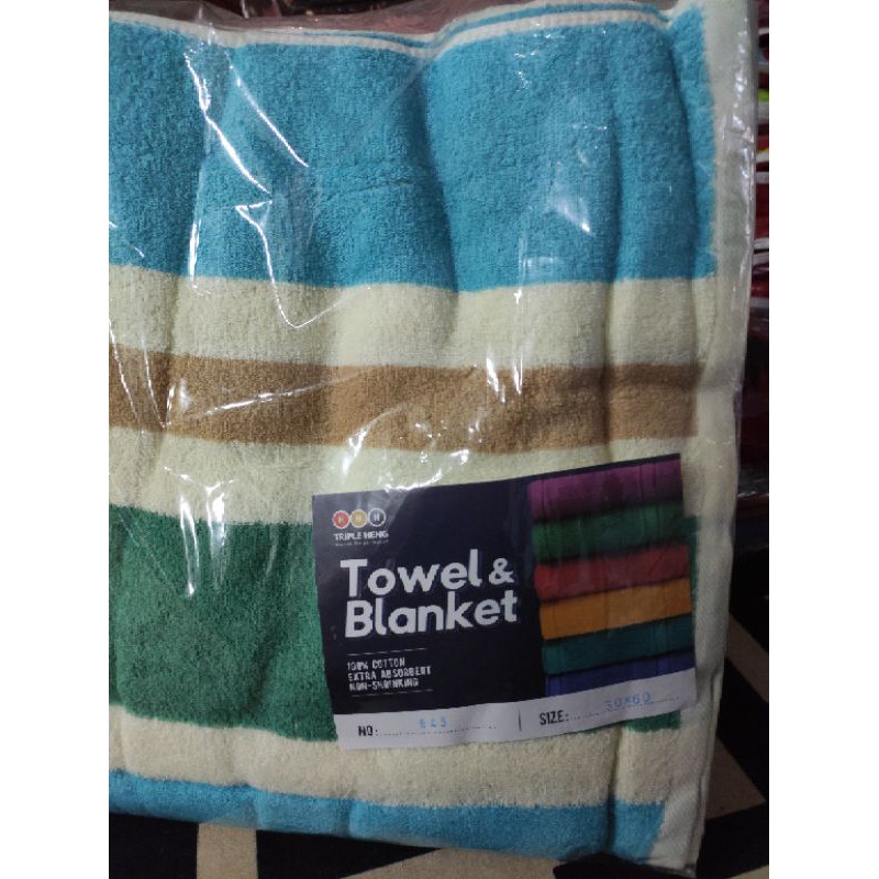 Tuala Dewasa Labuh Cat Triple Heng ( cotton serap ) | Shopee Malaysia