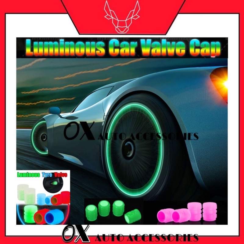 (New 2022) 4pcs Luminous Car / Motorcycle / Bicycle Tyre Air Cap Stem ...