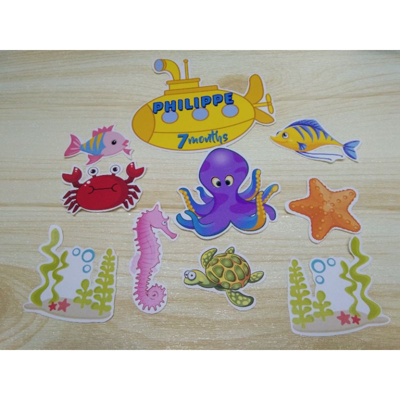 Submarine themed set cake topper with customized name | Shopee Malaysia