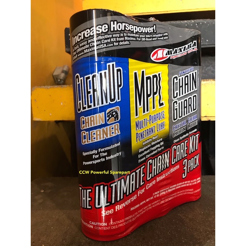 Maxima Chain Cleaner Chain Wax Chain Guard Contact Cleaner 3 In 1 Pack ...