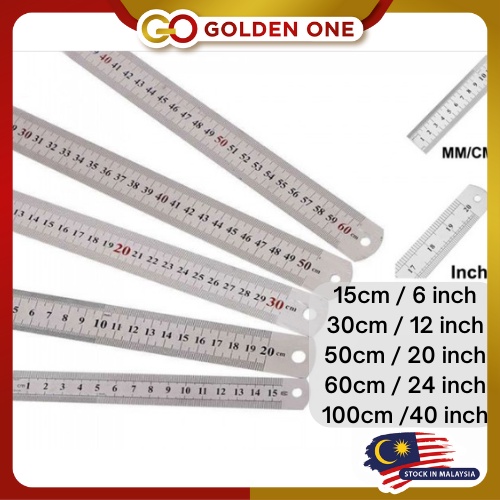 Astar 15cm / 30cm / 50cm / 60cm Metal Steel Ruler / Thickness Ruler ...
