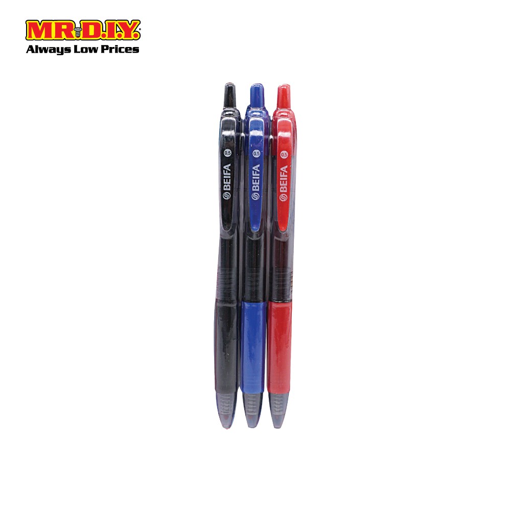 (MR.DIY) Beifa Gel Ink Pen 0.5mm (3Pcs) | Shopee Malaysia