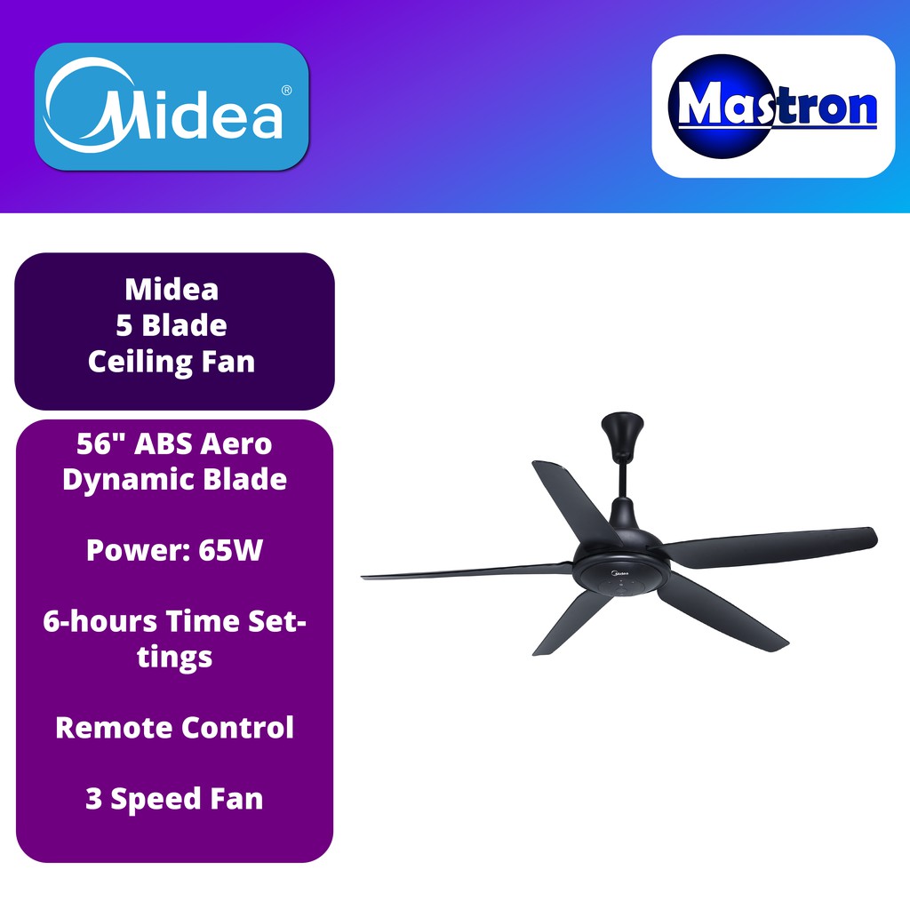 Midea 5 Blade Ceiling Fan with Remote | Kipas Syling Midea Remote | MFC ...
