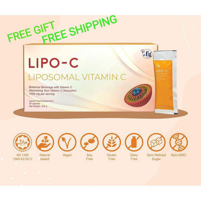 💯 ORIGINAL Lipo-C Liposomal Vitamin C 1000 mg, 30 sachet (Made in Malaysia) Lipo c Lypo-Spheric ...
