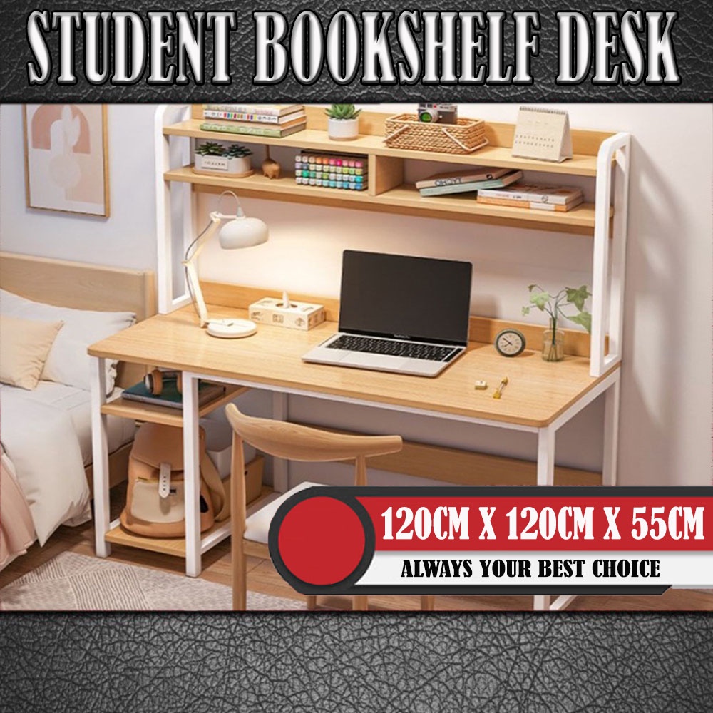 PRO 93 120CM Student Desk Bookshelf Table / Study Desk Simple ...