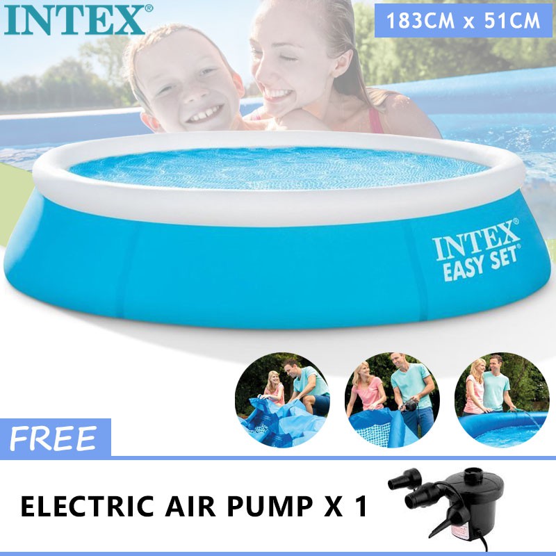 INTEX 28101 EASY SET Pool 183 x 51cm Large Size Inflatable Swimming ... INTEX 28101 EASY SET Pool 183 x 51cm Large Size Inflatable Swimming ...