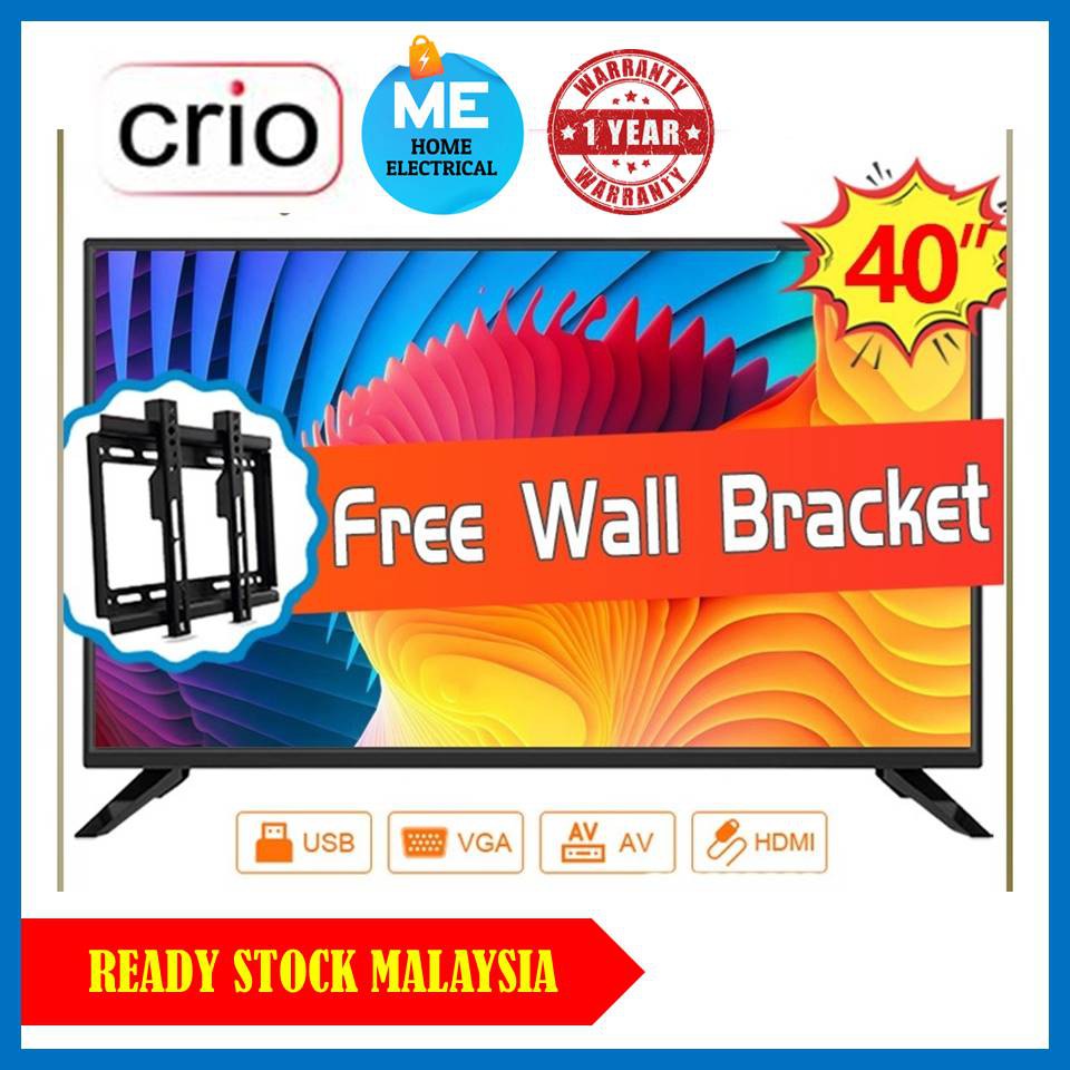 [Free Wall Mount] CRIO Digital TV 40 inch HD LED TV (DVBT-2) Televisyen Digital | Shopee Malaysia