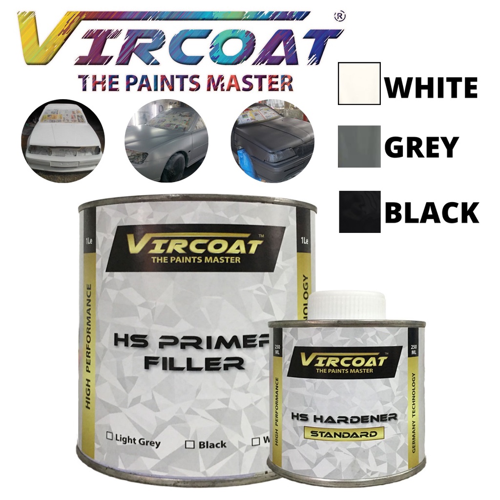 VIRCOAT AIKKA High Solid 2K Primer For Car Motor/ Undercoat Cat Kereta ...