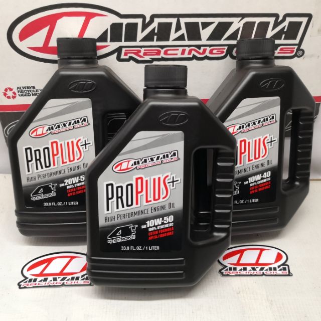 MAXIMA PRO PLUS + FULL SYNTHETIC 4T 10W40 & 20W-50 & 10W-50 & 10W30 ...