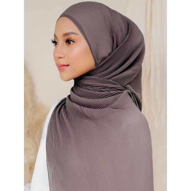 Shawl Raya Pleated Crush Full Chiffon - Tudung Raya, Tudung Pleated ...