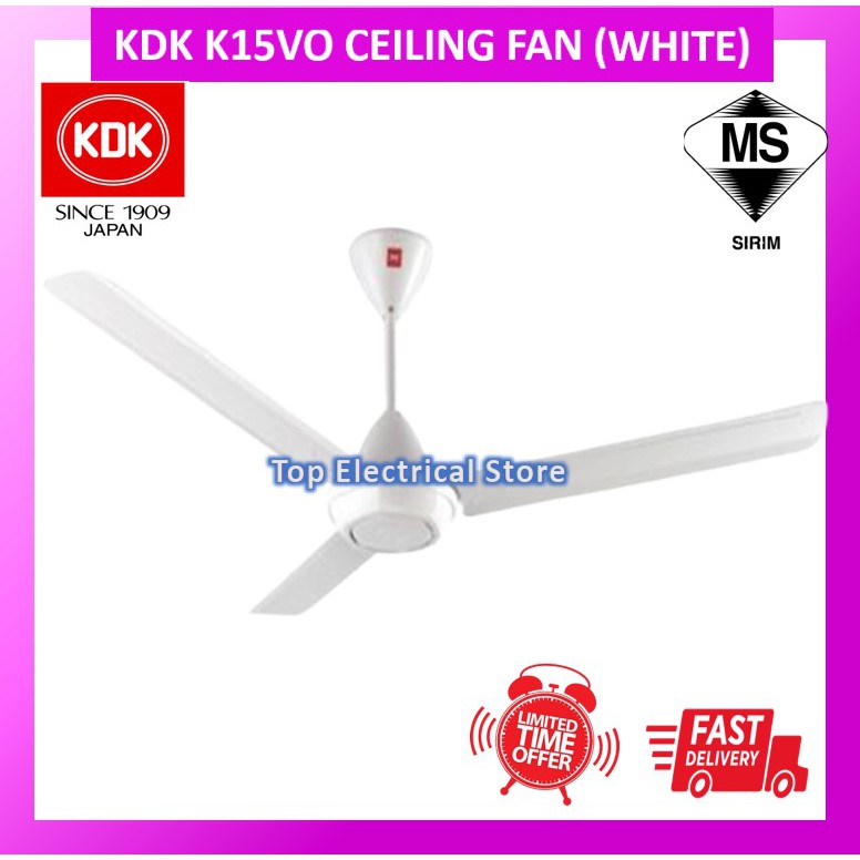 KDK 60'' 150CM CEILING FAN K15VO K15V0 WHITE REGULATOR TYPE SILING ...