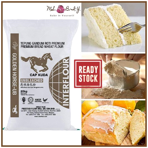 【Ready Stock】1kg Golden Horse Unbleached High Protein Flour , Cap Kuda ...