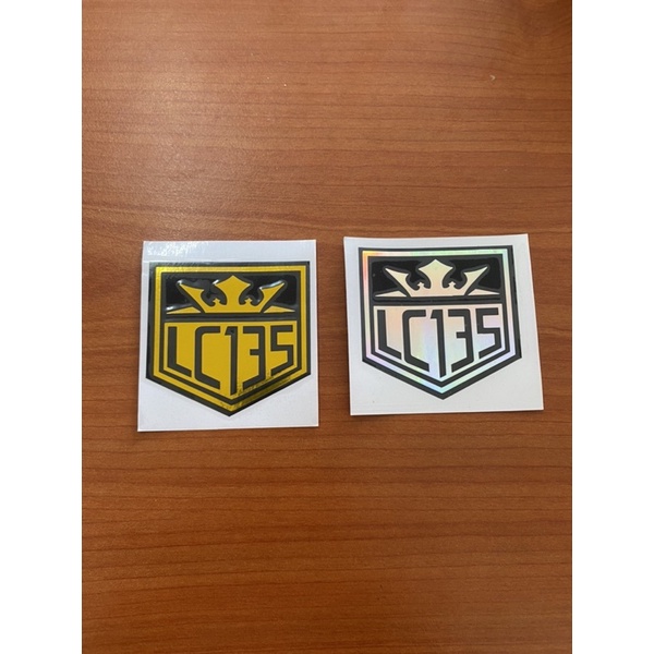 STICKER EMBLEM LC LC135 CROWN LOGO SIDE COVER HOLOGRAM GOLD SILVER LEG ...