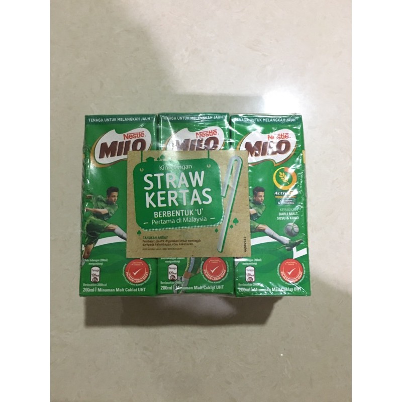 NESTLE MILO MINUMUM MALT COKLAT UHT MILO CHOCOLATE DRINK PACKET 200ml x ...