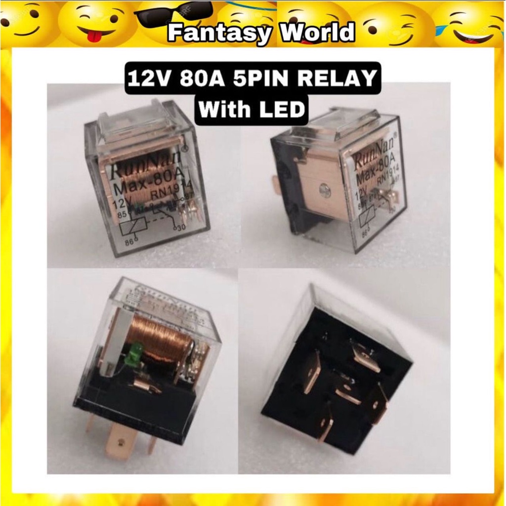 Car 12v 87A 5pin Relay / Control Device RED BETTA RELAY 87a (80A ...