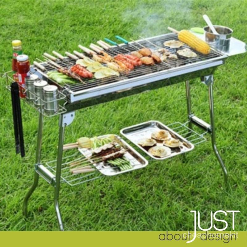 BBQ Grill Stainless Steel Portable Camping Outdoor Barbecue Barbeque ...
