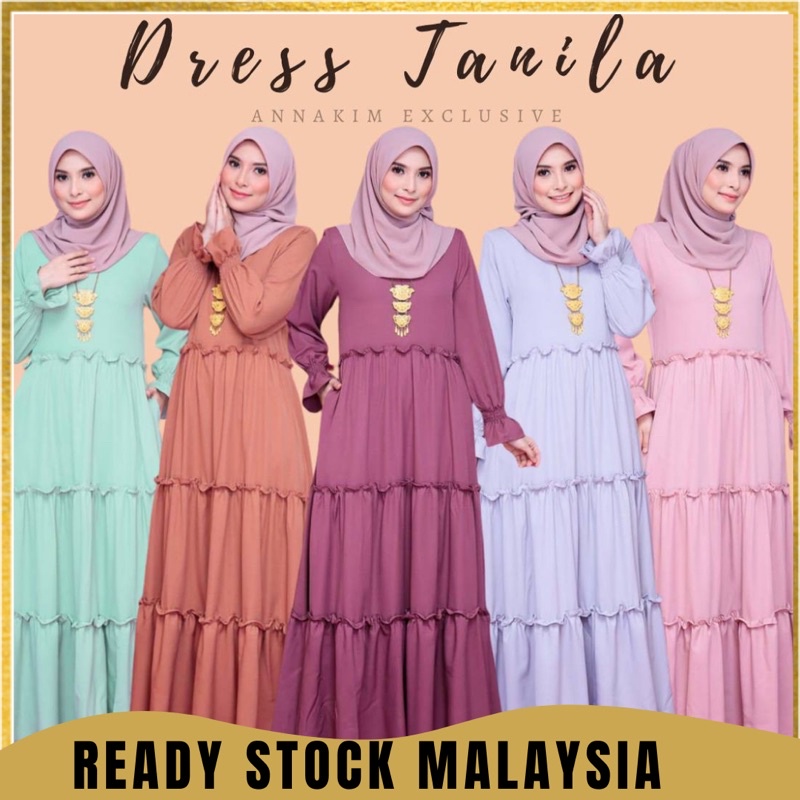 ANNAKIM Dress Tanila Muslimah Elegant Stylish Comfortable Maternity ...