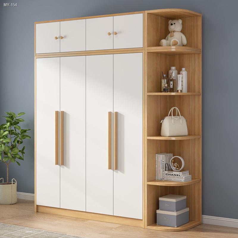 ∋Wardrobe solid wood side door simple Nordic style home bedroom ...