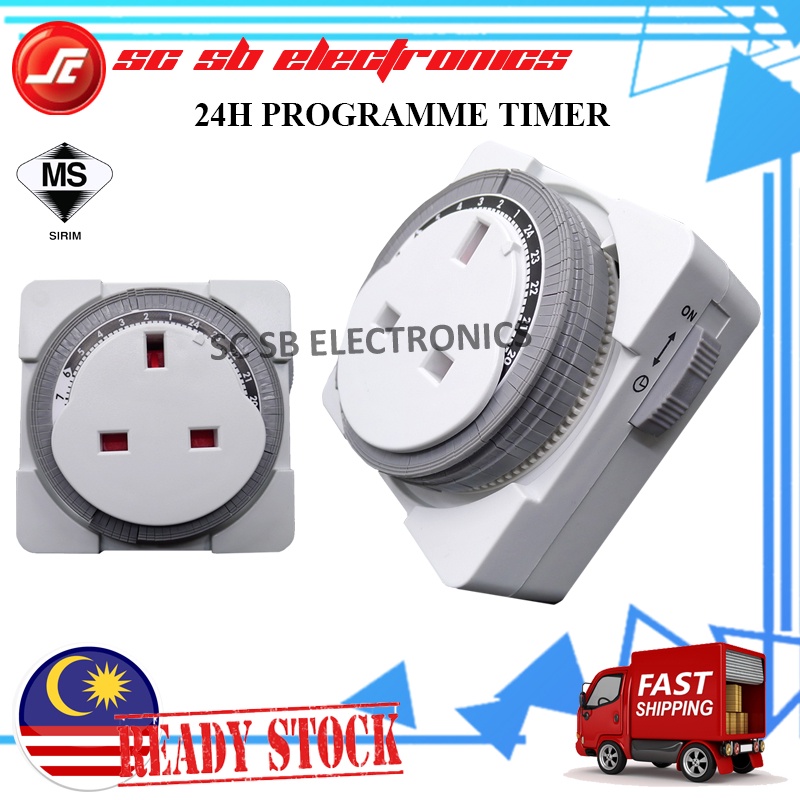 24 HOURS 13A PLUG IN ANALOG PROGRAMMABLE TIMER SWITCH SOCKET 3PIN PLUG SQUARE | Shopee Malaysia