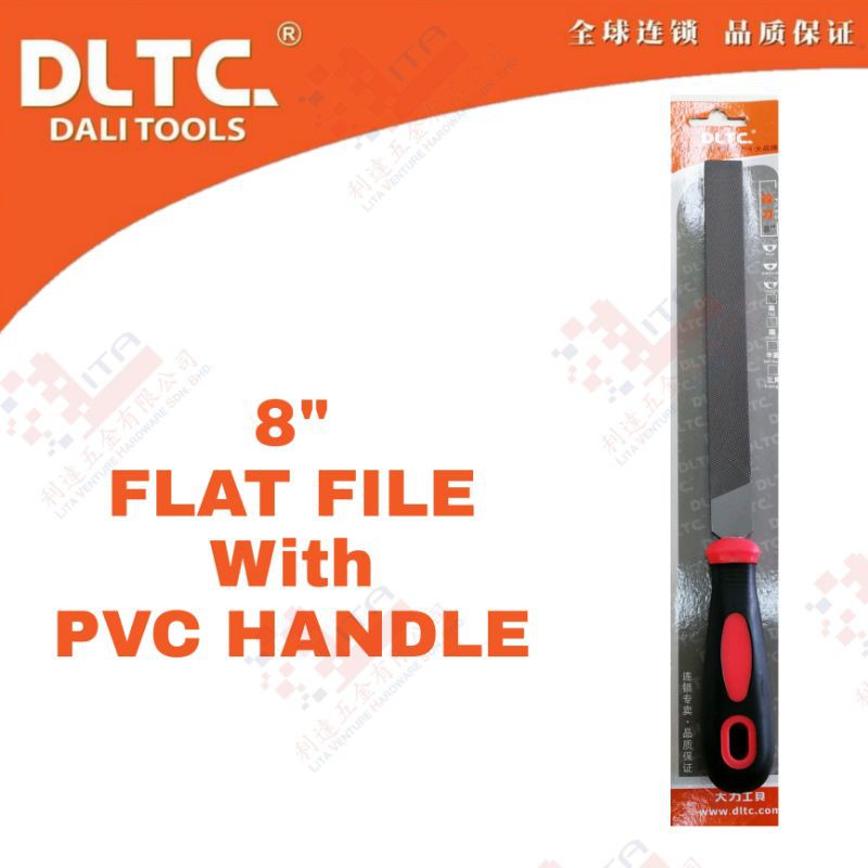 DLTC INDUSTRY TOOLS 8" FLAT FILE WITH PVC HANDLE KIKIR BESI 8" | Shopee ...