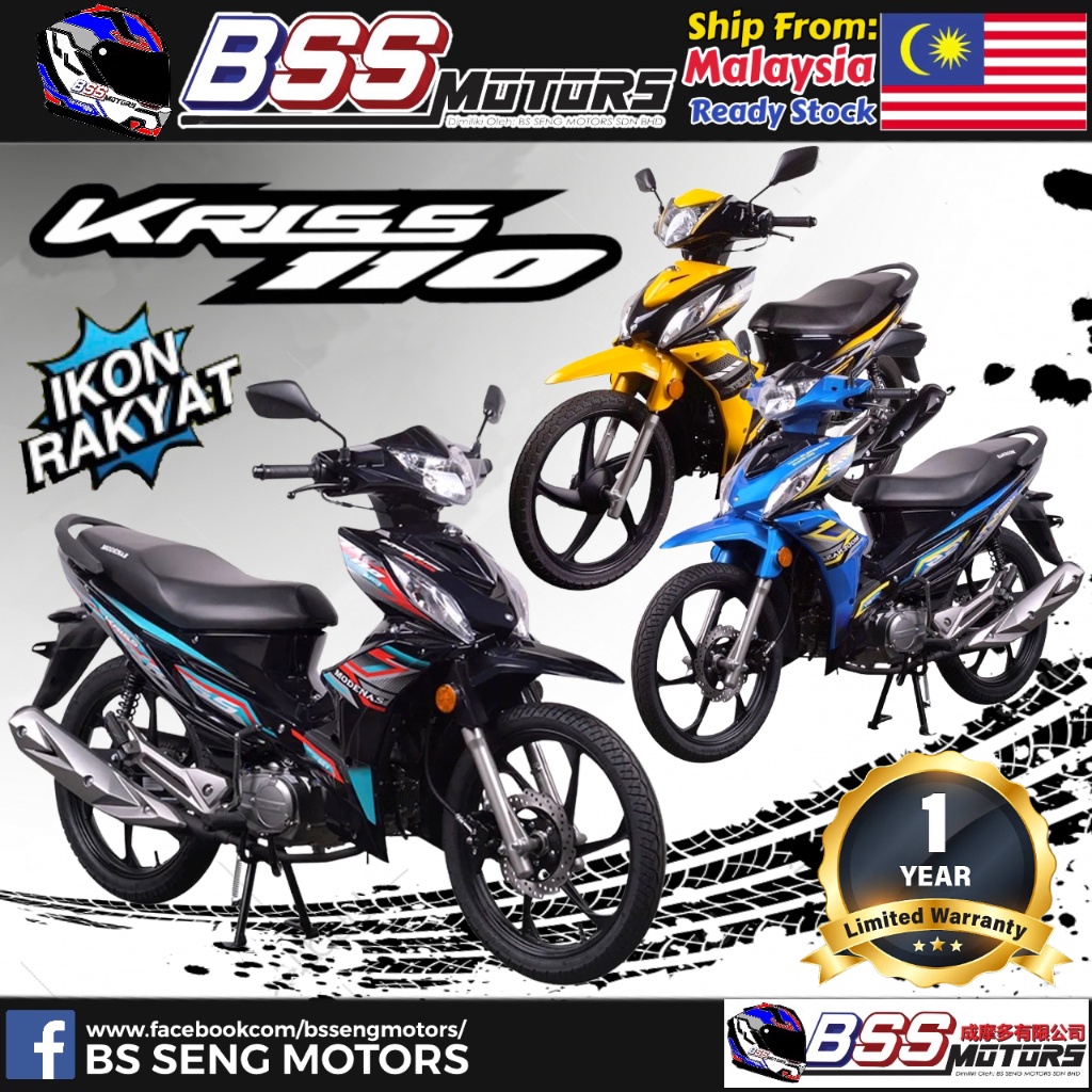 MODENAS Kriss110 MR3 Motorcycle NEW Bukan Retension Ready Stock FREE ...