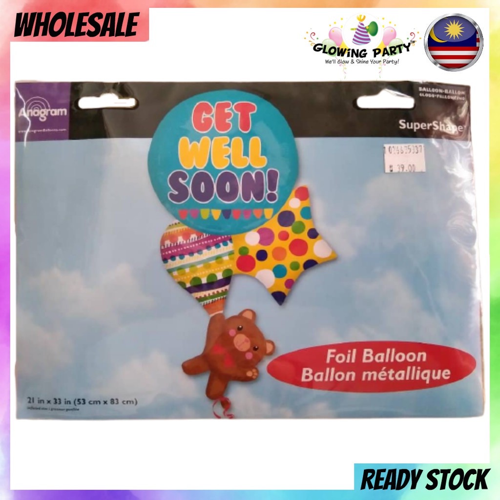 GET WELL SOON 21" Foil Balloon SuperShape Brand Anagram (Original from ...