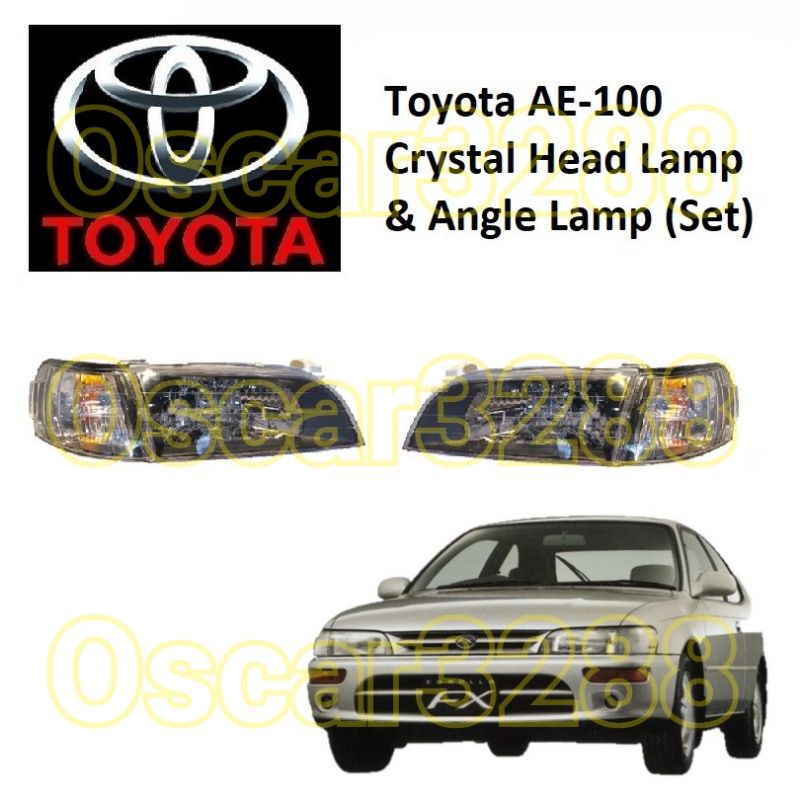 Toyota AE-100 Crystal Glass Head Lamp & Angle Lamp Yellow or Smoke (1 ...