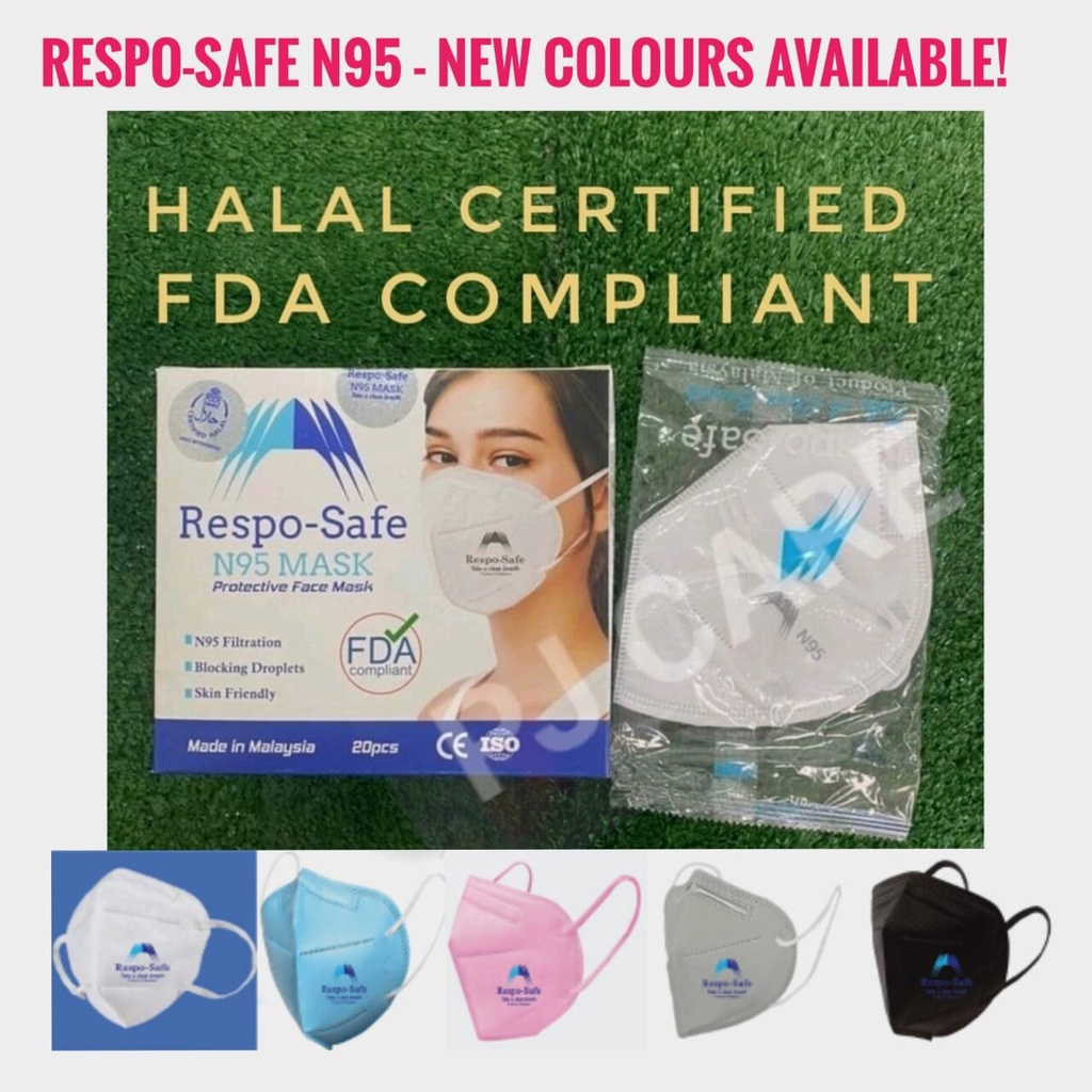 N95 MASK BY RESPO-SAFE 20PCS/BOX (SIRIM APPROVED/ FDA COMPLIANT/ HALAL ...