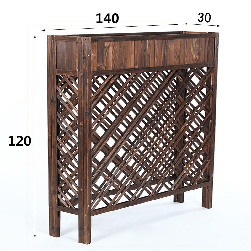 Partition Flower Stand Outdoor Planter Carbonized Grid Flower Box ...