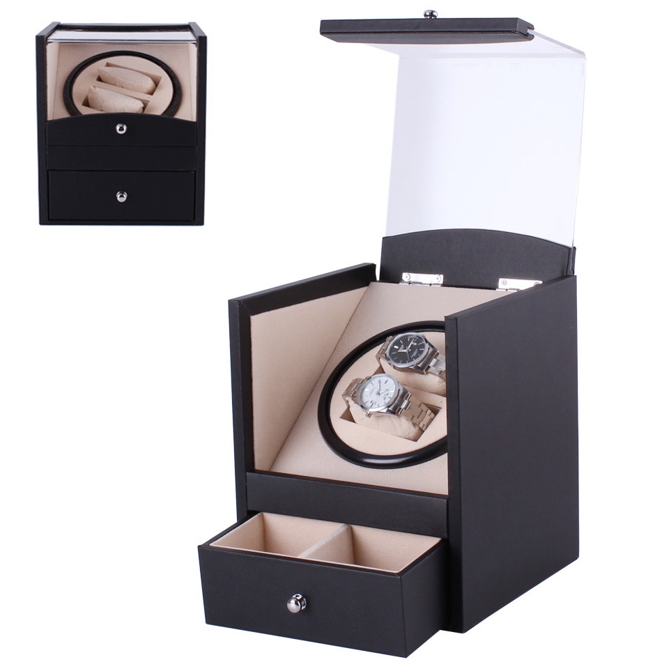 Double Automatic Watch Winder, 2+2 Rotating Watches Case Display Box ...