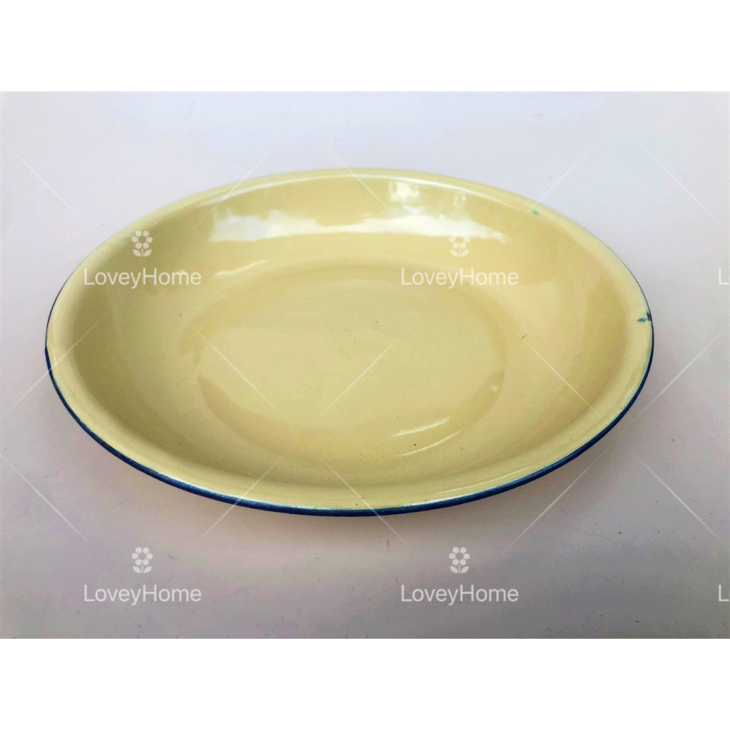 Enamel Rice Plate Vintage Yellow Traditional Pinggan Ayan Koleh Ayan ...